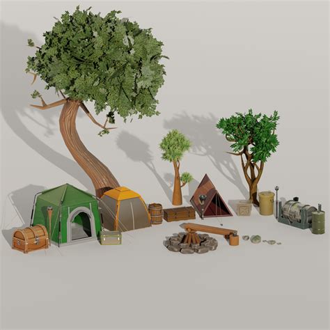Artstation Fantasy Camping Game Kit Unreal Engine Ready Game Assets