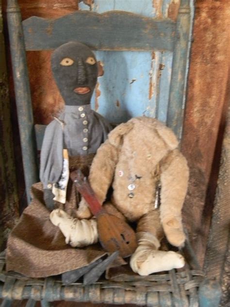 Norma Schneeman Doll And One Of My Bears Folk Art Dolls Antique Folk