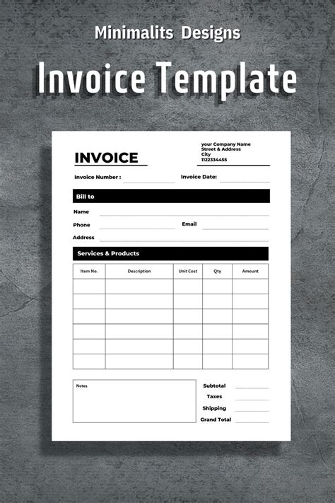 Invoice Template Editable Invoice Invoice Sheet Printable Invoice