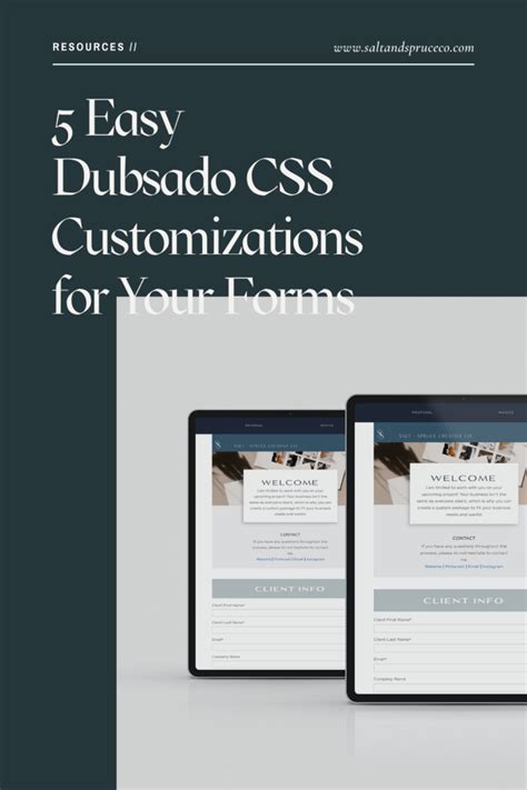 Styling Dubsado Forms 5 Easy Dubsado CSS Customizations Salt