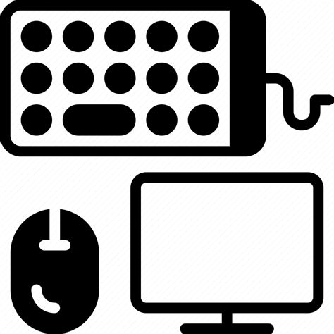 solid peripherals technology monitor mouse keyboard computer icon
