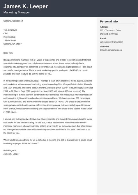 Marketing Manager Cover Letter Examples Writing Guide