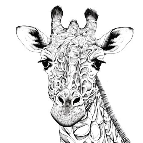 69 000 Giraffe Face Drawing Pictures