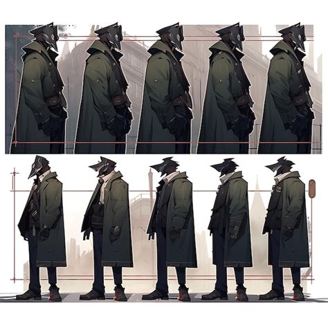 Premium Ai Image Hand Drawn Average Height Male With A Plague Doctors