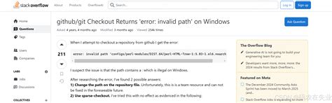 Windows下git Clone报错：error Invalid Path Xxxxxxgit Error Invalid Path