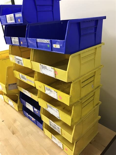 Lot Of Uline Stacking Parts Bins For Sale