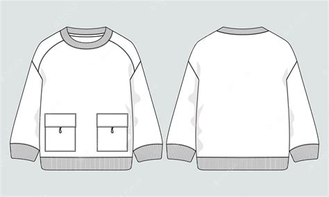 Premium Vector Sweatshirt Technical Fashion Flat Sketch Vector