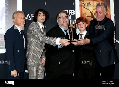 LOS ANGELES NOV 5 Christoph Waltz Finn Wolfhard Guillermo Del Toro