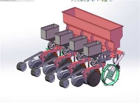 免耕播种机设计sw三维图solidworks 2016模型图纸下载 懒石网