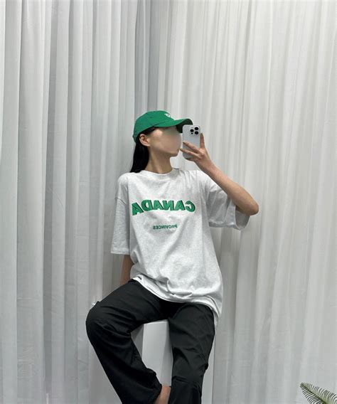 마레룸고퀄🤍커플 캐나다 남녀공용 여름 오버핏 박스티 커플 반팔 티셔츠 에이블리