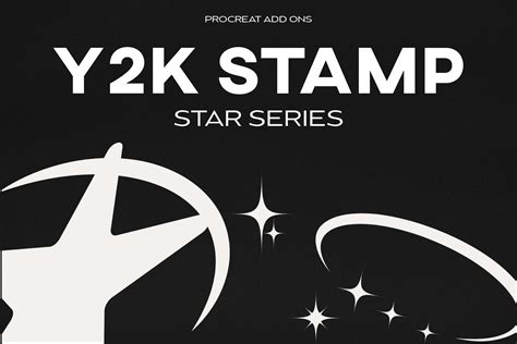 20款未来y2k千禧艺术星芒几何抽象图章procreate笔刷y2k Star Stamp 安鱼设计资源丨优质平面设计资源共享站