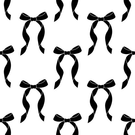 Decorative Black Bows Seamless Pattern Trendy Design Cute Feminine