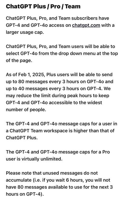 what is the latest gpt 4o limits for plus users as of feb 24 community openai developer