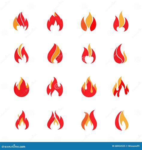 Fire Color Icons Stock Vector Illustration Of Element 68054525