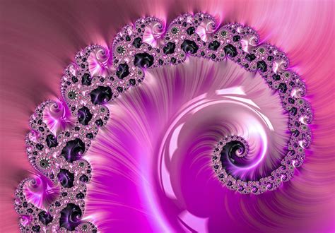 Shiny Pink Fractal Spiral Digital Art By Matthias Hauser