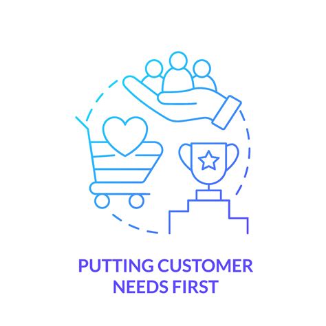 Putting Customer Needs First Blue Gradient Concept Icon Ethical Behavior Abstract Idea Thin