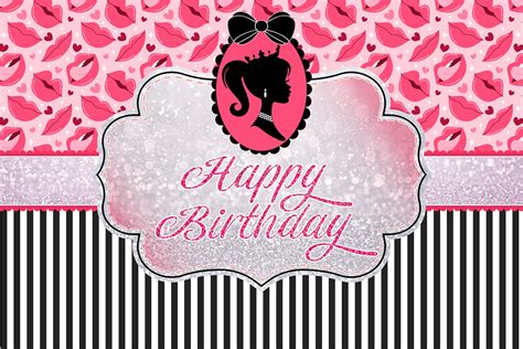 Customized Backdrop Birthday Fashion Doll Glittery Princess Backdrop L