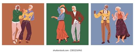 Old Couple Dance Vector Illustration Man Stock Vector Royalty Free