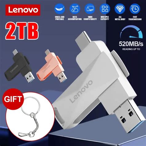 Lenovo TB USB Flash Drives USB Metal High Speed Type C Interface Pendrive Real