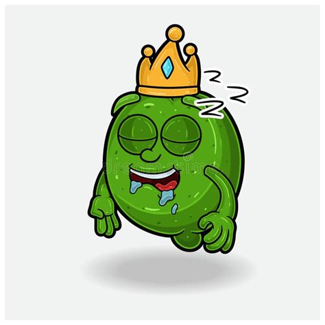 Lime Mascot Character Cartoon With Sleep Expression Stock Illustration
