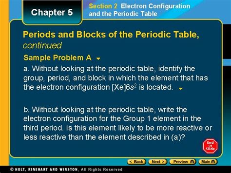Chapter 5 Section 2 Electron Configuration And The