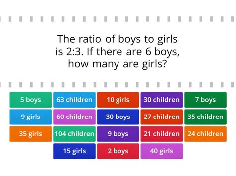 Ratio Problems Find The Match