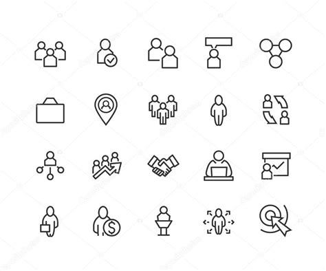 Conjunto Simple De Trabajo En Equipo Relacionado Con Los Iconos De La L