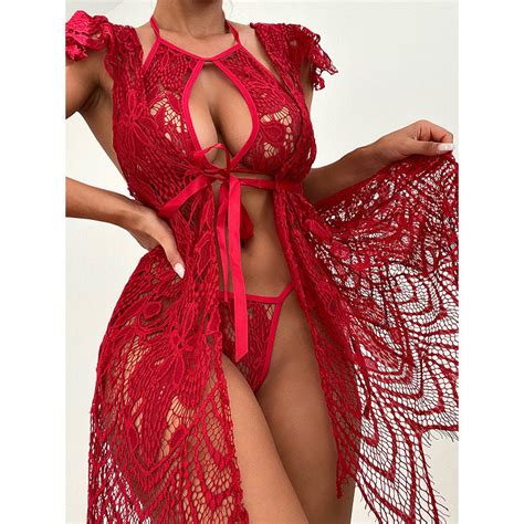 Sexy Lace Lingerie Erotic Female In Red Pyd Shop