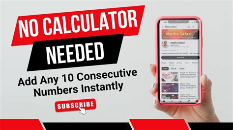 add any 10 consecutive numbers in seconds no calculator needed youtube