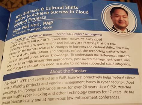 Mun Wai Hon Cissp Eit Csslp Pmp Csm On Linkedin Speaking At 2018
