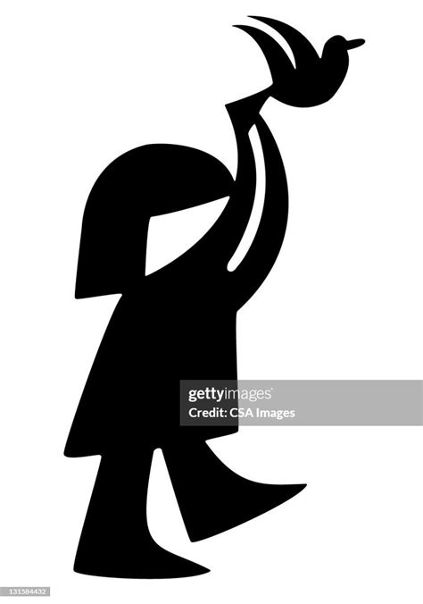 Girl With Bird High Res Vector Graphic Getty Images