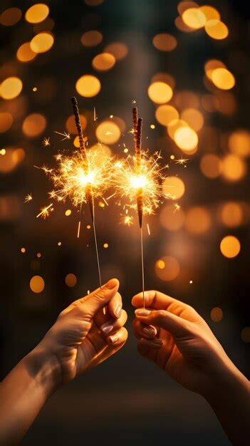 Premium Ai Image Realistic Photography Of Hands With Burning Sparklers