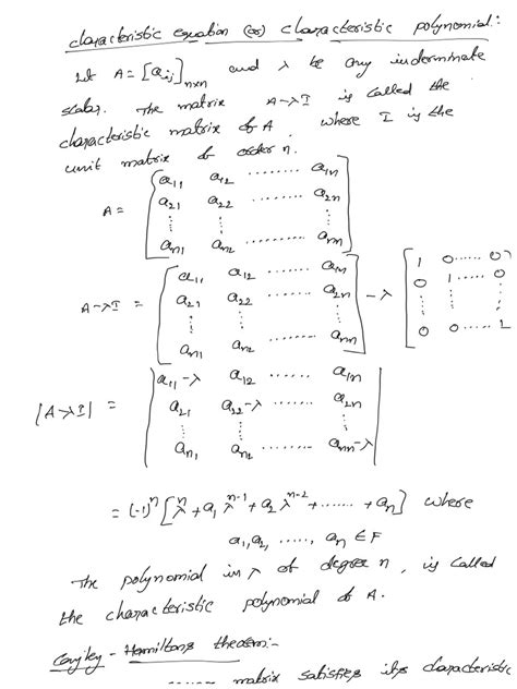 Characteristic Equation Or Characteristic Polynomial Pdf