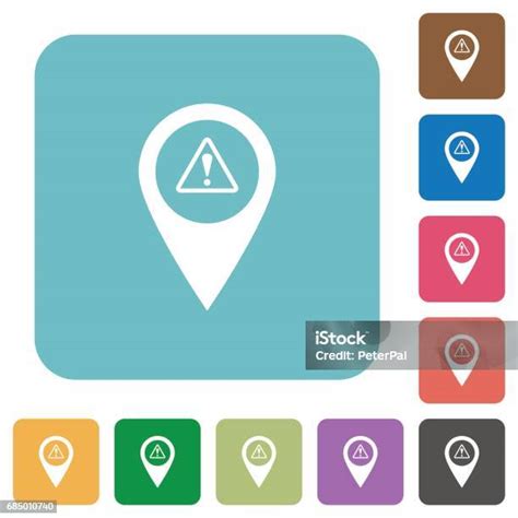 Gps 地圖位置警告圓角方形平面圖標向量圖形及更多主題圖片 主題 位置描述 全球定位系統 Istock