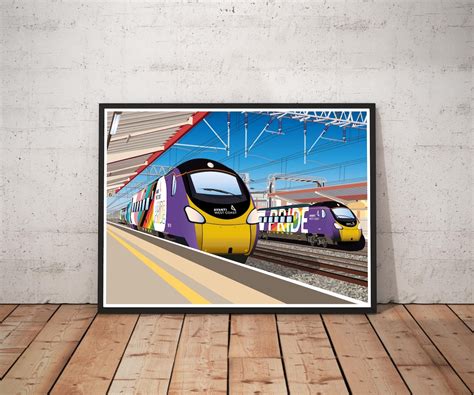 British Rail Class 390 Pendolino Customisable Wall Art Print Perfect