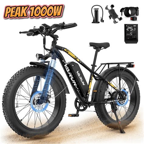 Varun Electric Bike 26 Fat Tire Ebike For Adult With Peak 1000w 48v