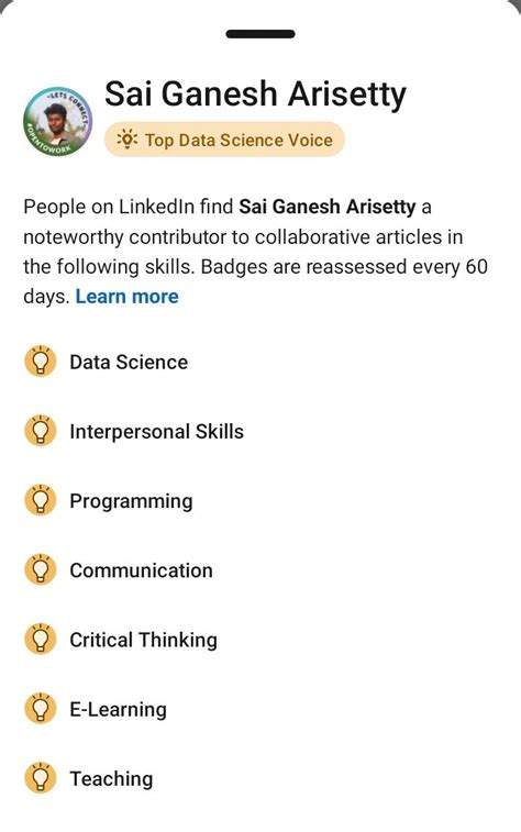 sai ganesh arisetty on linkedin connections datascience programming