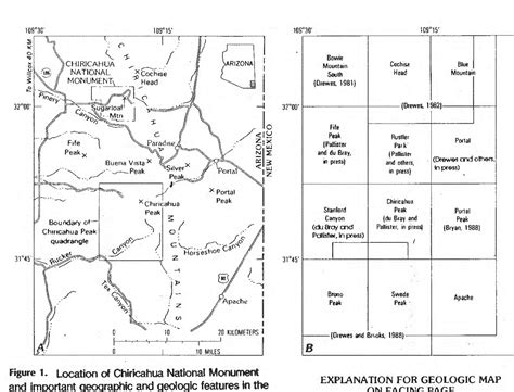 Figure 1 From Preliminary Geologic Map Of Chiricahua National Monument Cochise County Arizona