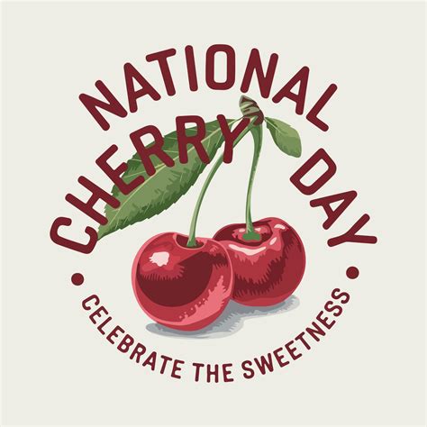 National Cherry Day Greeting Card 60290280 Vector Art At Vecteezy