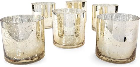 Koyal Wholesale Mercury Glass Cylinder Vases 4 X 4 Inches