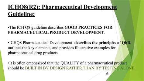 Ich Q8 Guidelines Of Quality By Design Product Developement Pptx