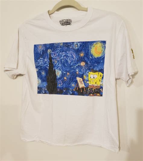 Nickelodeon Spongebob Starry Night Short Sleeve Crop Gem