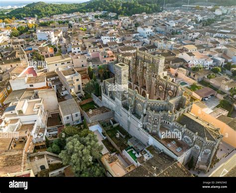 Spain Balearic Islands Son Servera Aerial View Of Ruins Of Iglesia