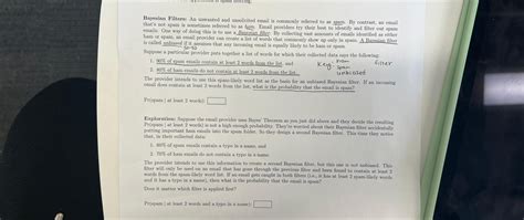 Solved Bayesian Filters An Unwanted And Unsolicited Email