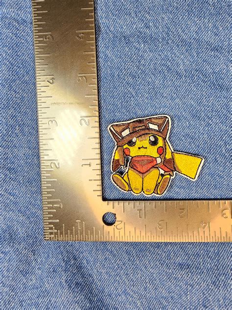 Pikachu Pilot Hat Pokémon Patch Embroidered Embroidery Patch Patches