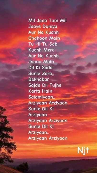 Mil Jao Tum Mil Jaye Duniyaarziyaansong Lyrics ️‍🩹 Song