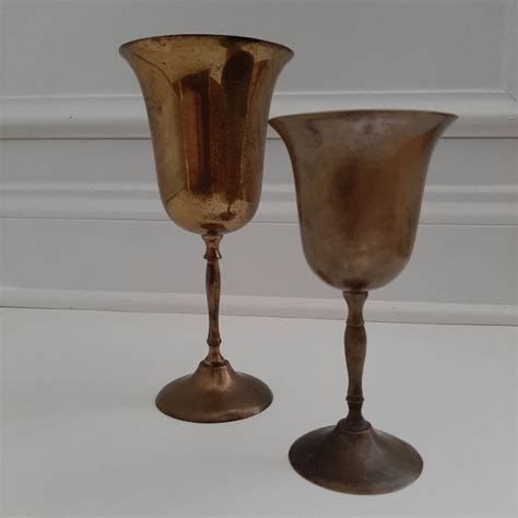 Brass Wine Goblets Etsy