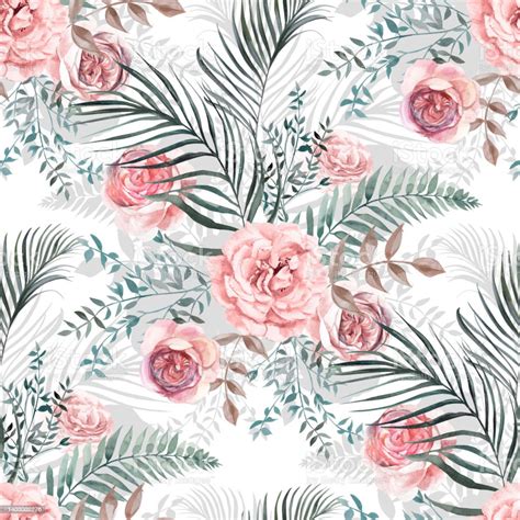 Boho 스타일의 장미 꽃다발과 열대 말린 꽃의 꽃다발이있는 완벽한 수채화 무늬 0명에 대한 스톡 벡터 아트 및 기타 이미지