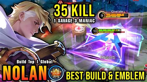 35 Kills SAVAGE New Hero Nolan Best Build And Emblem Build Top 1