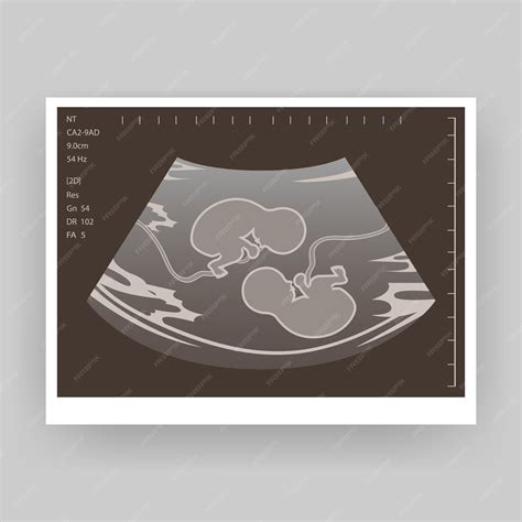 자궁에 쌍둥이가 있는 임산부 벡터 일러스트 레이 션 프리미엄 벡터